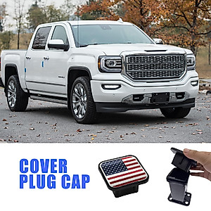 ZBGUN 2 Inch American Flag Trailer Hitch Cover Tow Hitch Covers Plug Cap Rubber Fits，for Toyota Jeep Chevrolet Ford Nissan Dodge Ram Porsche Range Rover Honda Ridgeline 2 Inch Hitch Receivers (Red)
