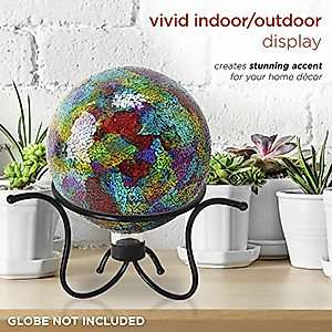 Alpine Corporation 9" Tall Indoor/Outdoor Metal Gazing Globe Display Stand