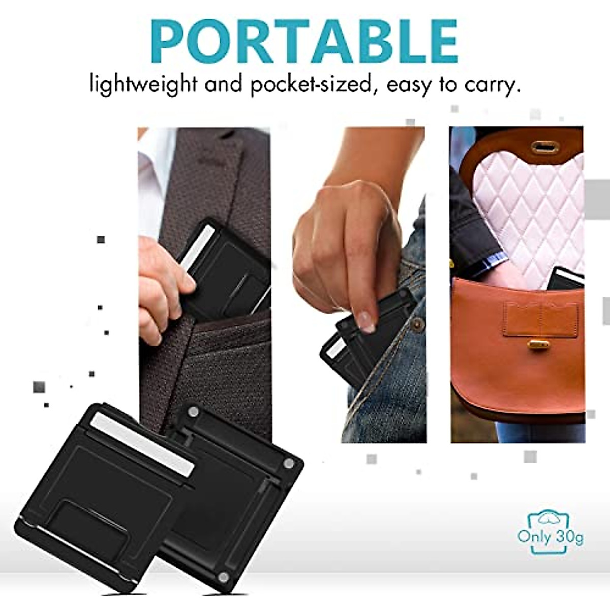 Cell Phone Stand 4 Pack, Tablet Stand Multi-Angle, Universal Phone Stand for Desk,Compatible Phone 13 12 Pro Plus All Android Smartphones,(Black)