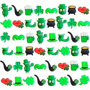 48 Pcs St Patrick's Day Mochi Squishy Toys,Mini Cute Squeeze Toy Stress Reliever Anxiety Packs for Kid Party Favors,St Patrick's Day Gift