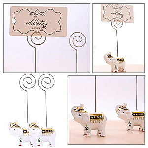 FOMIYES Party Message Clip 2pcs Elephant Card Holder Picture Photoframe Stainless Steel Multi-Function Message Clips