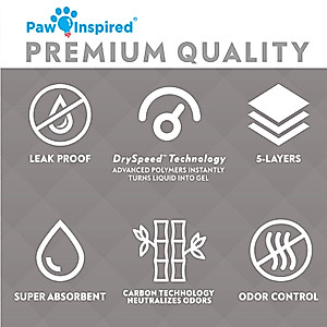 Paw Inspired Disposable Guinea Pig Cage Liners | Bamboo Charcoal Odor Controlling | Super Absorbent Liners Pee Pads for Ferrets, Rabbits, Hamsters, and Small Animals (28" x 17" (C&C 2 x 1), 8 Count)
