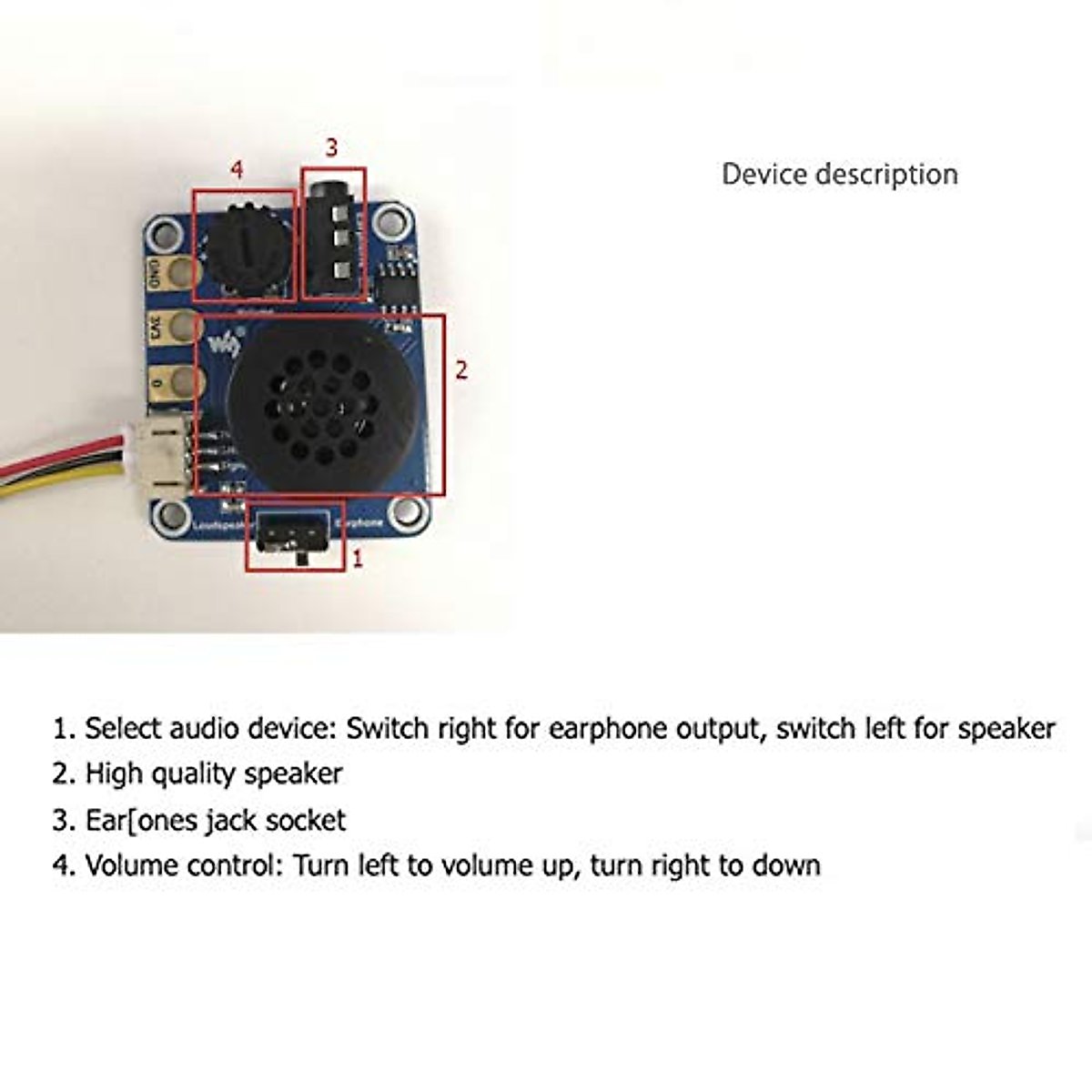 Stemedu for Microbit Speaker Expansion Module - Volume Adjustment - Onboard Hi-Fi chip with Earphone Jack - Makes Your Micro:bit Become a Music Player