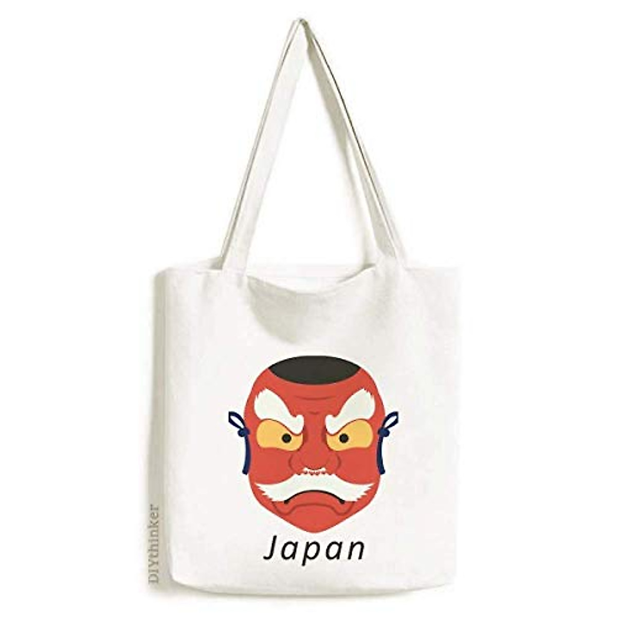 Traditional Japanese Local Ghost Head Tote Canvas Bag Shopping Satchel Casual Handbag
