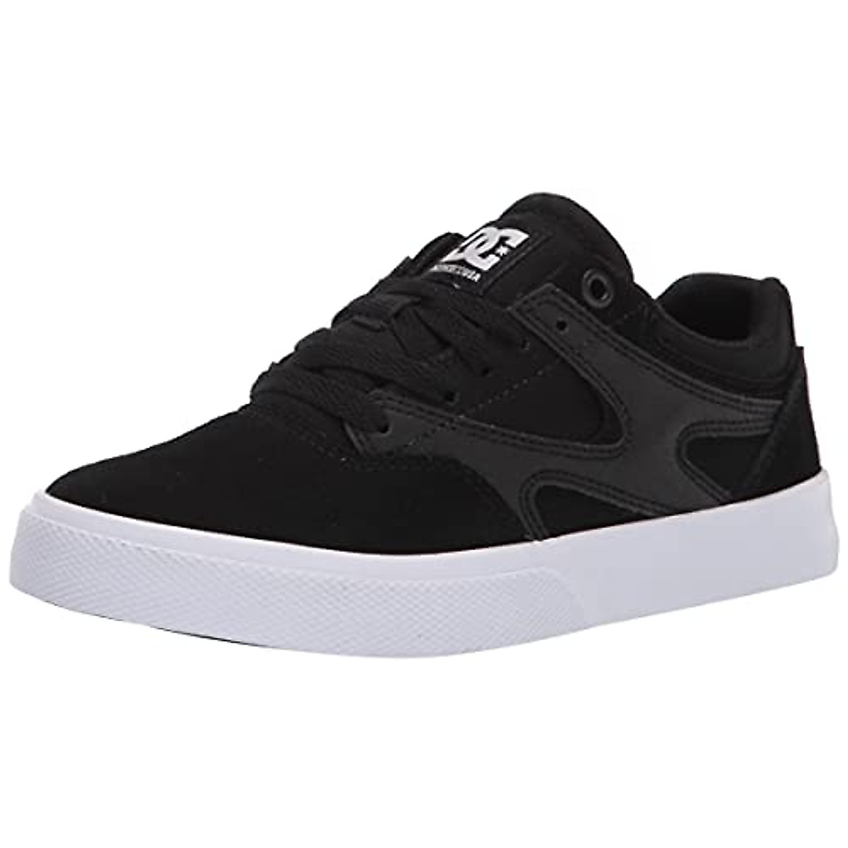 DC Men's Kalis Vulc Low Top Casual Skate Shoe, Black/White, 10 D M US