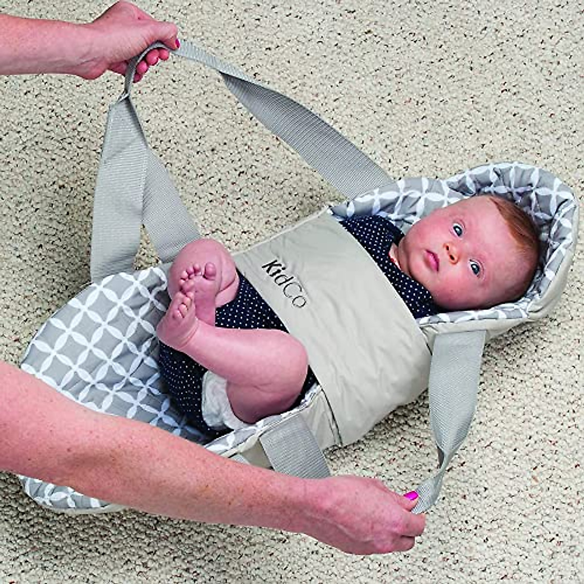 KidCo TR5101 SwingPod Unisex Travel Portable Polyester Nursery Swaddle Swing Blanket for Newborns and Babies, Gray Chevron Pattern
