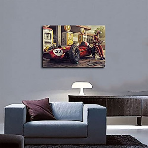 ERWYN Ferrari poster Formula 1 Racing Potser Vintage Posters 2023 Ferrri Car Canvas Prints Painting Unframe-style 12x18inch(30x45cm)