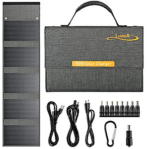 Liarba 40W Solar Panel,Professional Solar Panel Charger,Foldable Solar Panel, Portable Solar Panel with USB QC3.0/DC Port for Compatible with Power Station, Cell Phone,Outdoor Camping Van Rv Trip