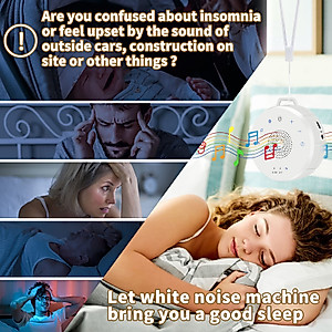 White Noise Machine Portable Sleep Sound Machine for Adults, Kids, Baby, Sleep,19 Natural Soothing Sounds 3 Timers, Suit for Wired Headphone, Sound Machine for Home,Travel and Office