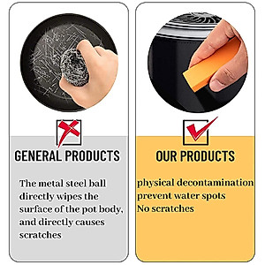 SXRC Stainless Steel Decontamination Artifact Eraser,Easy Limescale Eraser Orange,Reusable Rust Eraser,Cleaning Eraser Bathroom Glass Rust Remover Rubber,for Steel Stainless Surface Kitchen Home