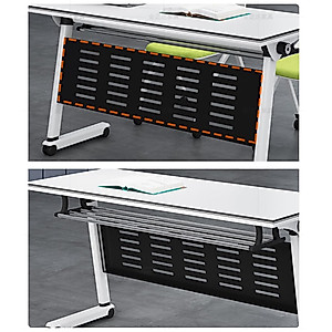 3 pcs Flip Top Mobile Training Table with Management & Lockable Wheels, Foldable Meeting Table for Conference Rooms,Training Rooms,Media Centers (Color : A, Size : 120 * 50 * 75cm)
