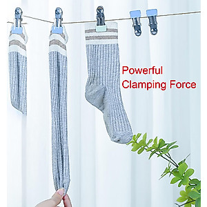 Clothes Pins Clips, 16 Pcs 2.2 Inch Stainless Steel High Elasticity Good Persistence for Clothespins, Paper Clips, Chip Clips, Bag Clips (16)