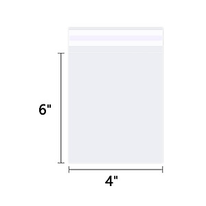 WEPOLY - 4" x 6" (1000 Count) Clear Small Cellophane Bags - Self Sealing Cello Plastic Poly Bags- for Photo, Jewely, Bakey, Treats, Candies