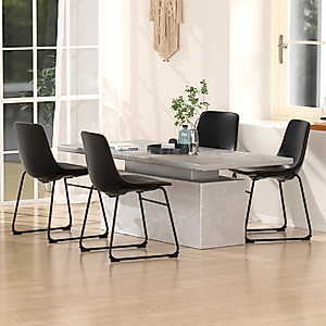 DUMOS Dining Chairs，Kitchen & Dining Room Chairs, PU Leather Cushion and Metal Legs Bar Chairs, Counter Height Bar Stools for Kitchen Island