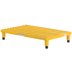 Vestil AHW-L-2436 Adjustable Work-Mate Stand with Serrated Deck, Steel, 36" Length x 24" Width Deck, 500 lbs Capacity, 5" - 8" Height Range, Yellow