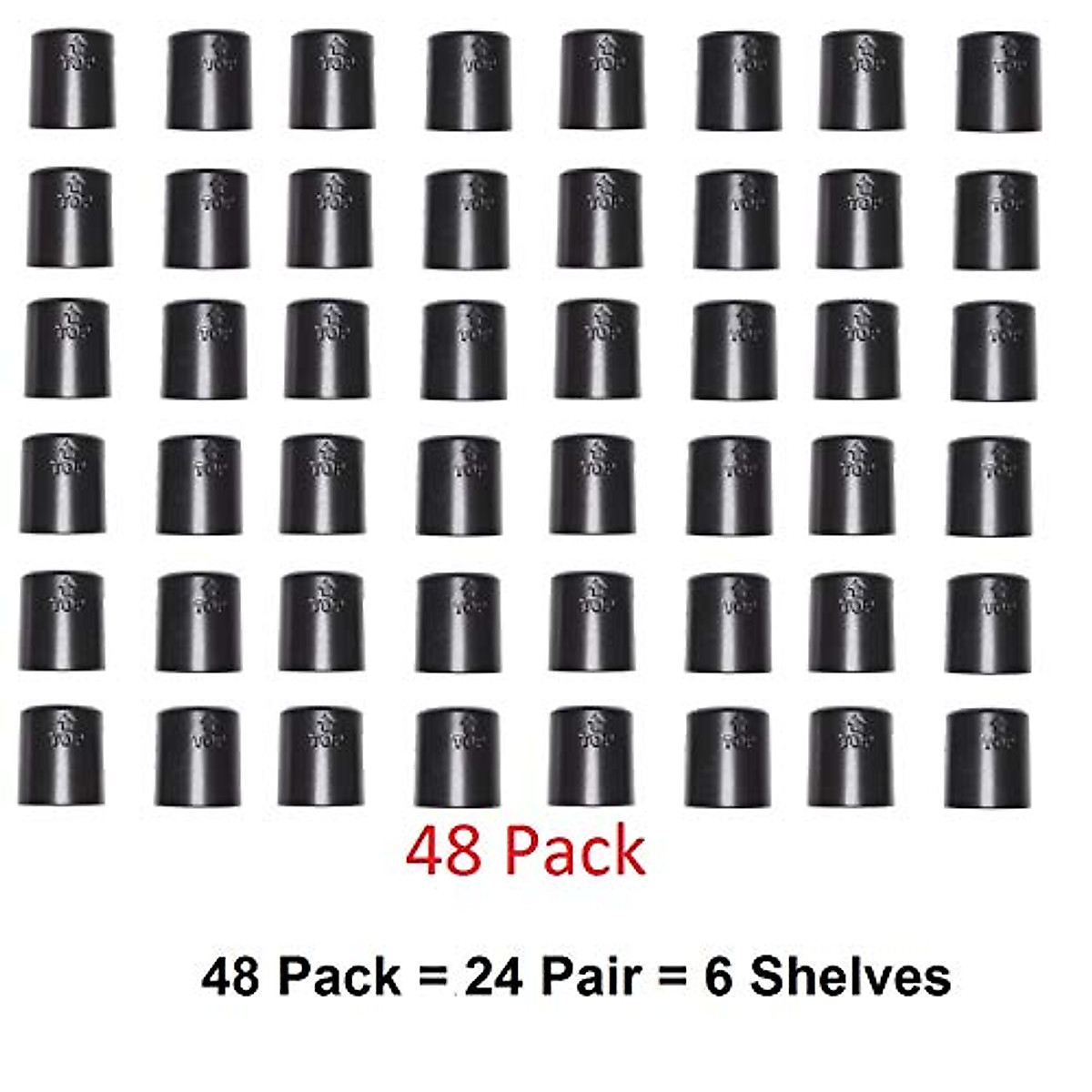 JSP Manufacturing 1" Diameter Post Wire Shelf Clips Shelving Split Sleeves Lock Metal Rack Locking Plastic 24 Pairs (48)