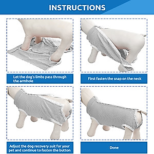 MIGOHI Dog Recovery Suit, Anti Licking Biting Dog Surgical Onesie After Surgery, Professional Dog Bodysuit for Male Female Dogs, Spay & Neuter Dog Shirts for Abdominal Wounds Skin Disease, Grey L