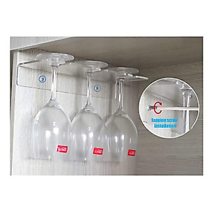 Generic Brands Stemware Rack,Wine Glasses Holder Under Cabinet Organization and Storage Set of 2, Clear Acrylic Finish 11 Inch Wine Glass Rack