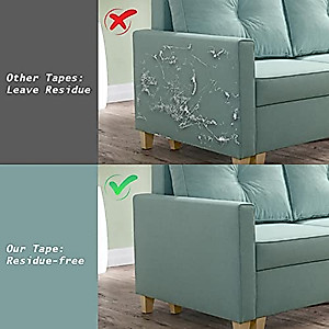 Vexong Cat Scratching Pads Deterrent Tape 13" x 14FT Furniture Protectors from Cats Transparent Self-Adhesive Pet Training Tape for Furniture Couch Door NOT for Leather…