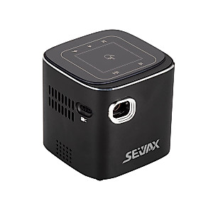 SeiyaX Mini Portable Projector - Support LED DLP Built-in Touch pad and Screen Sharing with Android OS WiFi 2.4G/5G Bluetooth HDMI, USB - Compatible with iPhone iPad, Android Phones Black