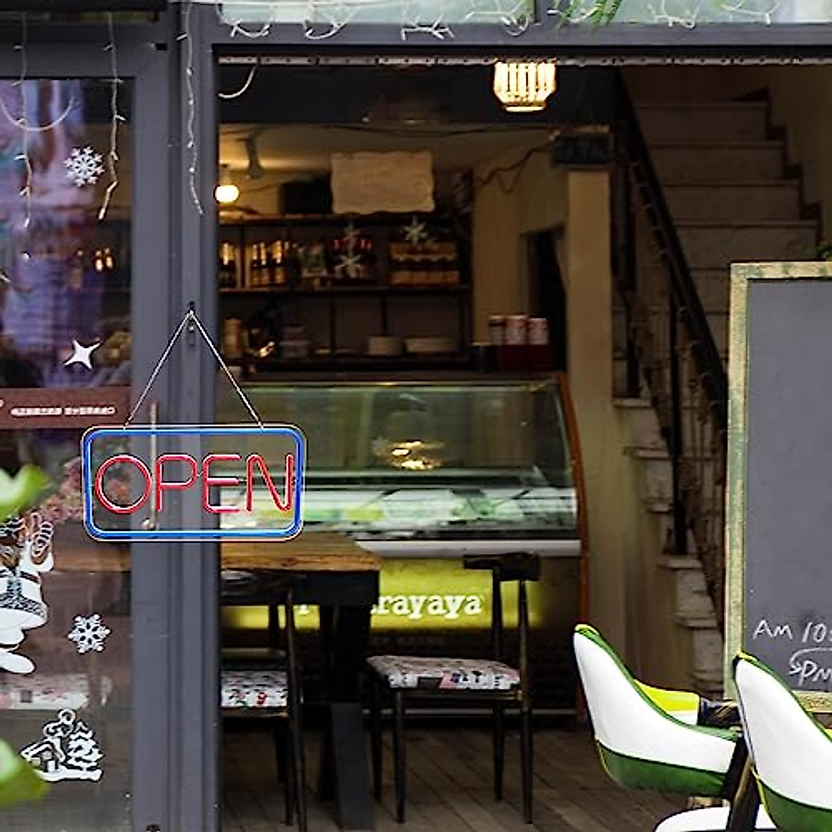 BESTIELAM Neon Sign, OPEN Neon Signs for Business, Ultra Bright Blue & Red LED Neon Lights For Wall Decor & Room Decor, Restaurant, Store, Bar, Party Decoration, USB Powered, 16"x 9"