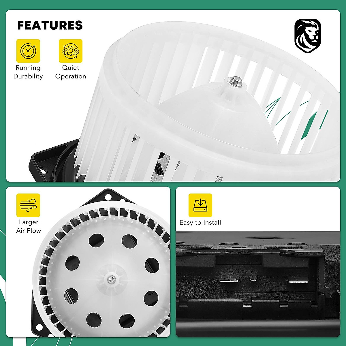 YHTAUTO A/C Heater Blower Motor Assembly Replacement for Nissan Altima Maxima Murano Infiniti EX35 FX35 FX50 G35 M35 Q50 Q60 QX60, Front Side