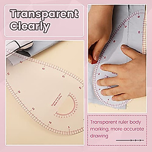 Armhole Ruler, French Curve Ruler for Pattern Making,Sewing Pattern Armhole Ruler,Curve Ruler for Sewing French Curve Rulers Ruler for Clothing Designer,Great for Sewing, Painting,and DIY Craft,Pink