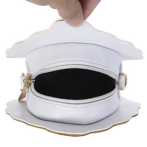 QZUnique Food Shape Cross Body Bag PU Cartoon Purse Ice Cream Sholuder Bag Handbag with Removable Chain