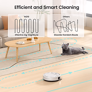 Lefant Robot Vacuum Cleaner, Tangle-Free, Strong Suction, Slim, Low Noise, Automatic Self-Charging, Wi-Fi/App/Alexa Control, Ideal for Pet Hair Hard Floor and Daily Cleaning, M210 White