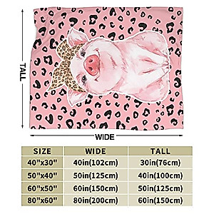 Cute Pig Cozy Soft Flannel Blanket Luxury Fleece Bed Blanket Throw Blanket Lightweight for Sofa Chair Bed for Couch Living Room 50"X40"
