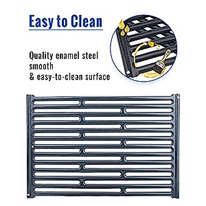 SHINESTAR Porcelain-Enameled Grates Replacement for Weber Genesis Silver A, Spirit E-210, Spirit 500, Spirit 200 Series(Side-Mounted Control), 15 x 11.3 Inch