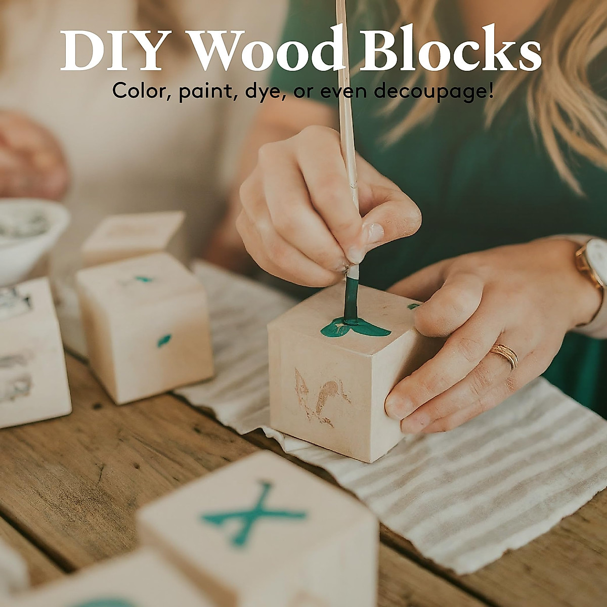DIY Wood Cubes 6-inch, Pack of 1 Large Blank Wooden Blocks for Crafts, STEM, Building, Monitor Riser, Photo Cube Craft, and Home Decor, by Woodpeckers