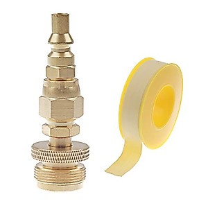 Timsec 1lb Propane Disposal Regulator Adapter Fitting with 1/4" Quick Connect Disconnect Plug, Connects 1lb Camping Grill Stove with 5-40lbs Tanks, for Portable BBQ Grill, Bubby Heater, RV Trailer