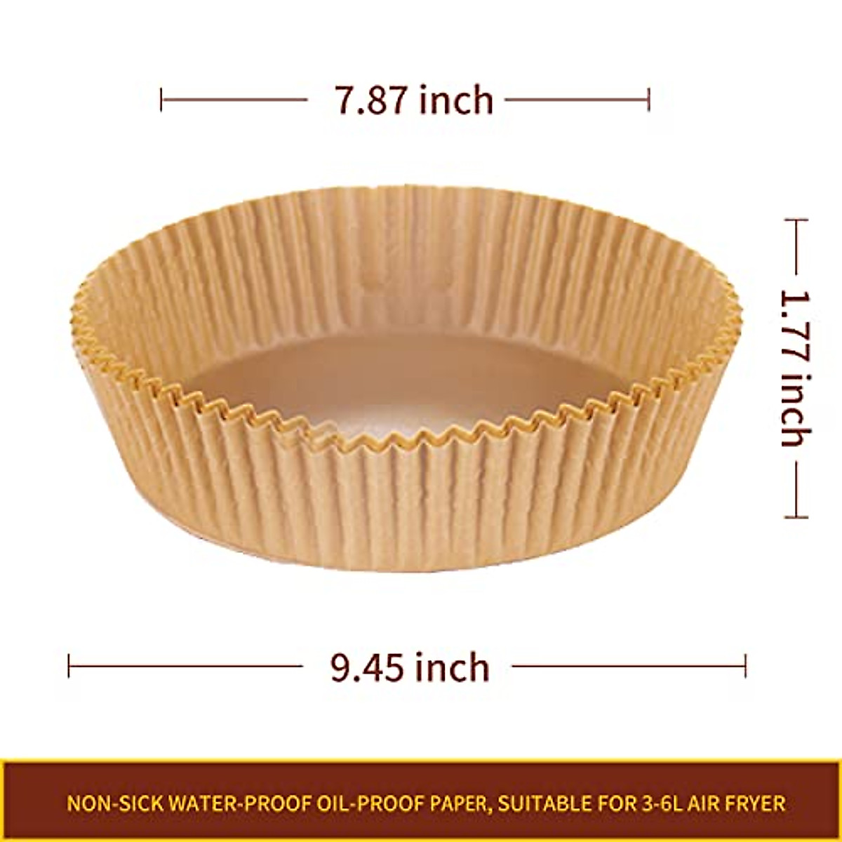 Air Fryer Disposable Parchment Paper, 100PCS Parchment Paper for Baking Roasting Microwave, Non-stick Oil-proof Paper Parchment for Air Fryer(7.87inch)(100pcs)