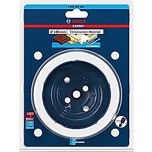Bosch 1x Expert Construction Material Hole Saw (for Softwood, Chipboard, Ø 105 mm, Professional Accessory Rotary Drill/Drivers)