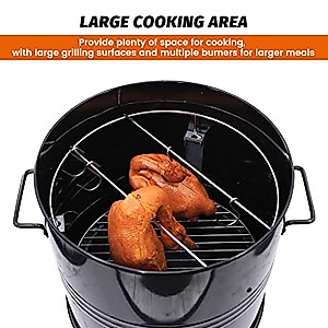 Hakka 16 Inch Multi-Function Barbecue and Charcoal Smoker Grill