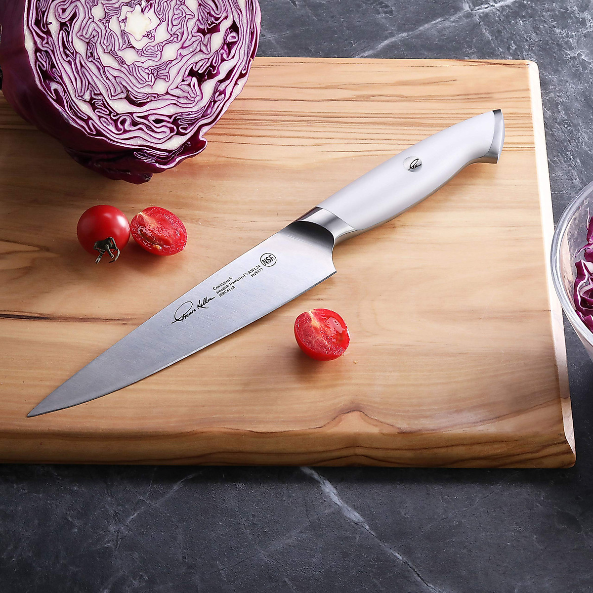 Cangshan Thomas Keller Signature Collection Swedish Powder Steel Forged, 7-Inch Utility Knife, White