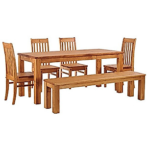 B.R.A.S.I.L.-Möbel TableChamp Dining Table Set Rio Eight Pine Chairs with Extensions Included Honey Solid Wood