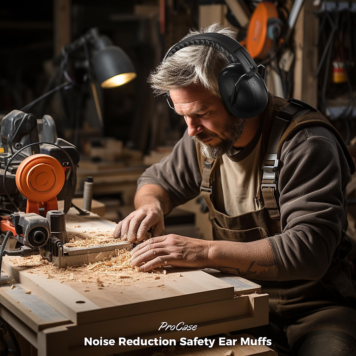 ProCase Noise Cancelling Earmuffs, SNR 34 dB Ear Protection, Adjustable Sound Proof Headphones for Adults Kids, Noise Cancelling Headphones for Autism, Effective Hearing Protection -Black