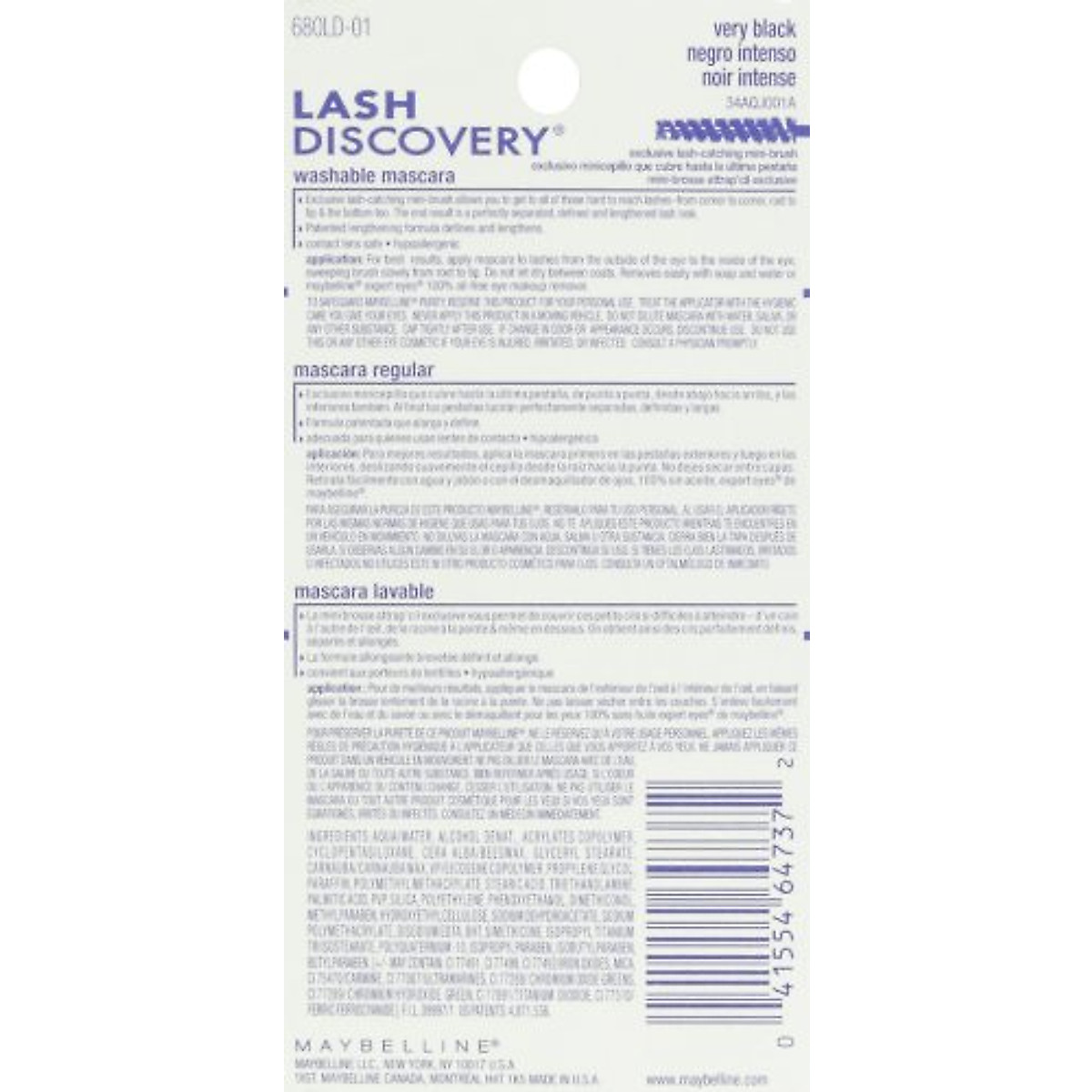 Maybelline New York Lash Discovery Mini-Brush Washable Mascara, Very Black, 0.16 fl. oz.