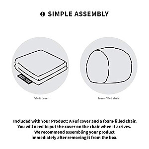 Big Joe Fuf XXL Foam Filled Bean Bag Chair with Removable Cover, Retro Geo Plush, 6ft Giant