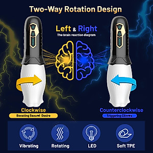 Rotating Male Masturbator Male Sex Toys for Men, Vibrating Adult toys for Men Sex toys Stroker with 5 Rotating & 10 Vibrating Modes, Male Vibrator Electric Pocket Pussy for Men Blowjob Sex Machine