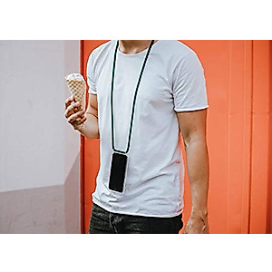 KILUCASE Smartphone Necklace - Clear Protective Anti-Shock Case with Lanyard Strap Cord in Charcoal Grey (Compatible with iPhone 11Pro)