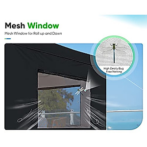 Quictent Privacy 10x20 ft EZ Pop Up Canopy Tent Instant Folding Party Tent Gazebo with Sidewalls & Roller Bag 100% Waterproof-6 Colors(Black