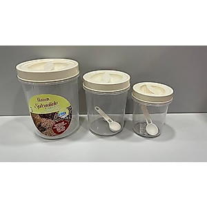 Unica Canister, Airtight Storage Containers with Lids, Round Containers for Flour, Spices, Rice, Stackable Canister Set, Dishwasher-safe, Set of 3, 59 oz, 5.27x5.27x6.67 in