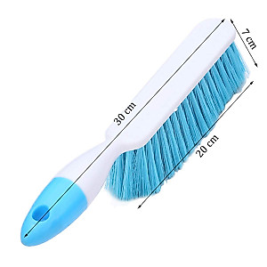 Soft Bristle Cleaning Brush Hand Brushs Bed Hair Dust Removal Scrubber Cleaner for Family Trip Sofa Furniture, Blue