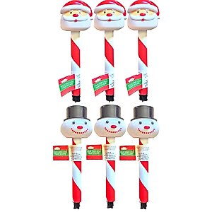 Christmas Landscaping Garden Christmas Decorations House Decorations Christmas Solar Stake Light Santa Claus and the Snowman Decorations All Solar (PACK OF 6)