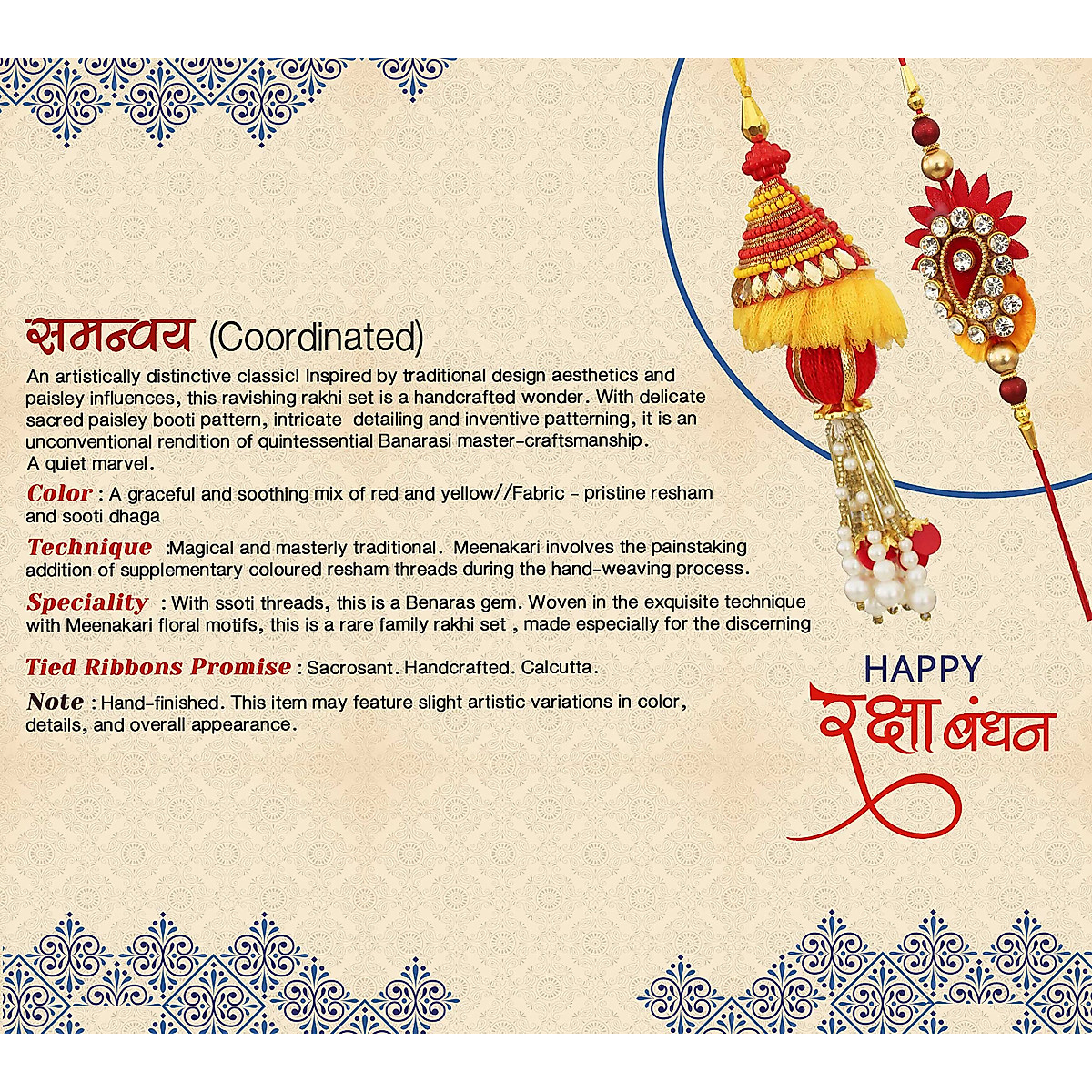 TIED RIBBONS Bhai Dooj Rakhi for Brother and Bhabhi Gift Set | Rakhi for Bhaiya Bhabhi Rakhi Set for Bhai Bhabhi | Rakhi Thread- Lumba Rakhi for Bhabhi | Raksha Bandhan Card | Bhai Dooj Tikka Set