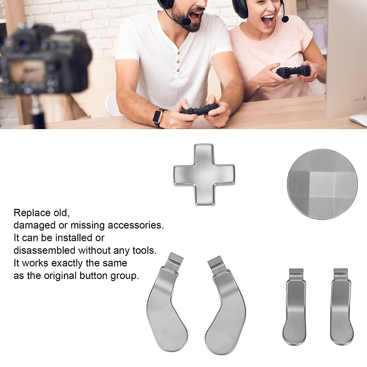 LAJS Trigger Paddles and 2 D Pads, Game Controller Cross Pads Replacement for Elite Series 2