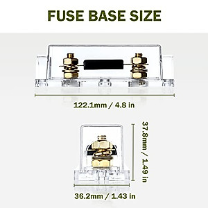 HQST 30 Amp ANL Fuse with Transparent Holder Fits for 10/8/6/4/2/0 Gauge Wire
